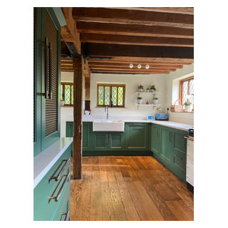 British racing green Shaker Kitchen - Country - Kitchen - Kent - by ...