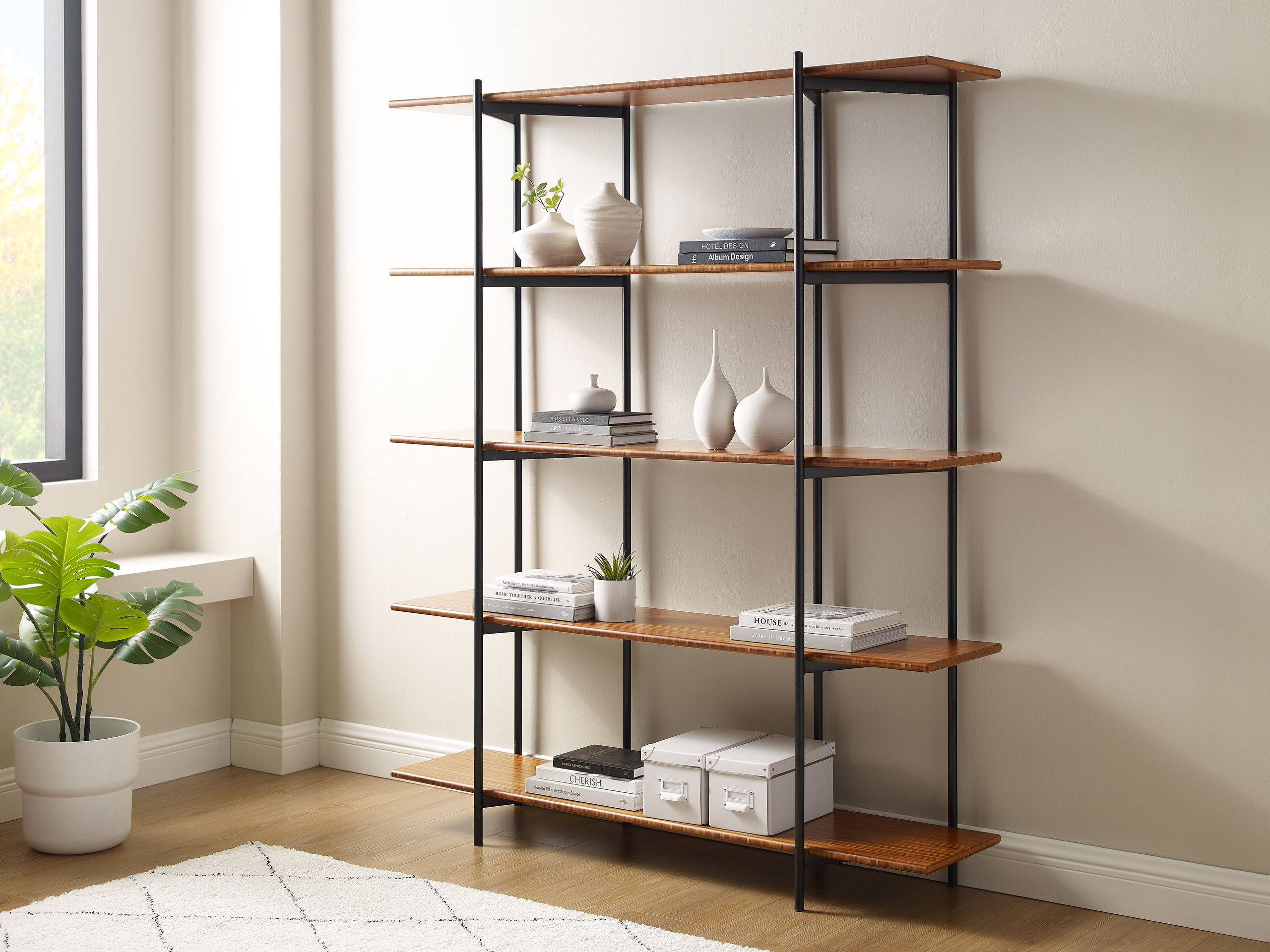 Studio Plus Metal Shelf, Amber - Midcentury - Display And Wall Shelves ...
