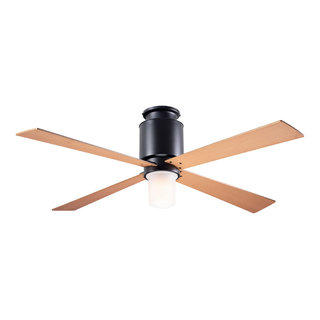 Lapa Flush Mount 17W LED Fan, Dark Bronze, 50" Black Blades, 50" Blades ...