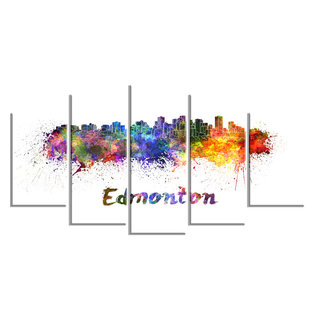 "Edmonton Skyline" Cityscape Canvas Artwork Print, 60"x32 ...