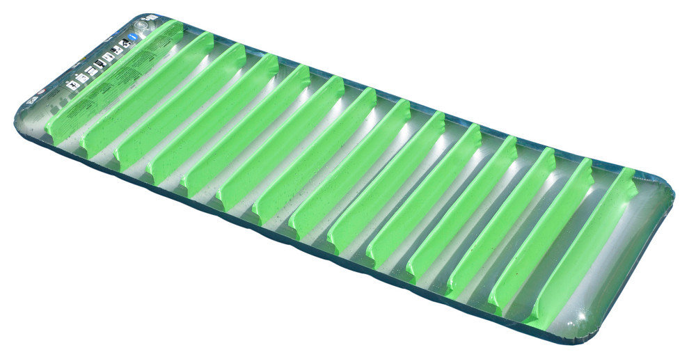 76" Inflatable Green & Gray Sun Tanning Swimming Pool Mattress Raft ...