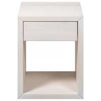 Floating Nightstand Cubic Hugo with Drawer small, White Birch ...