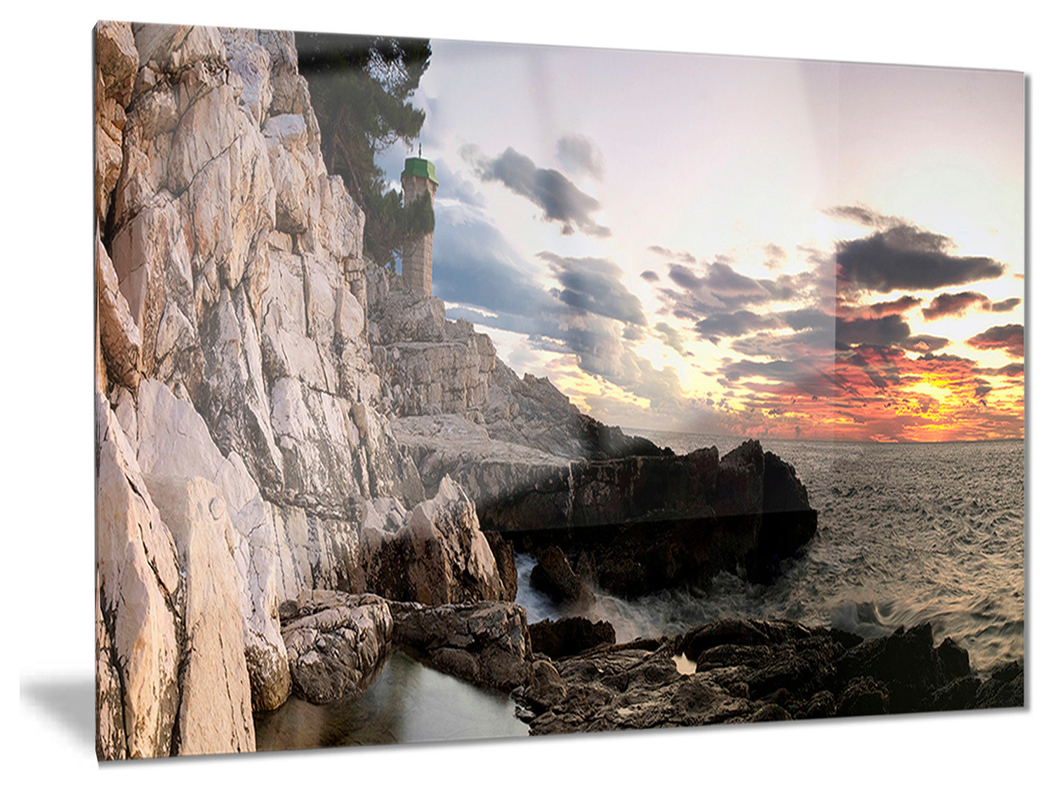 "Adiratic Sunset" Landscape Photography Glossy Metal Wall Art, 40"x30 ...