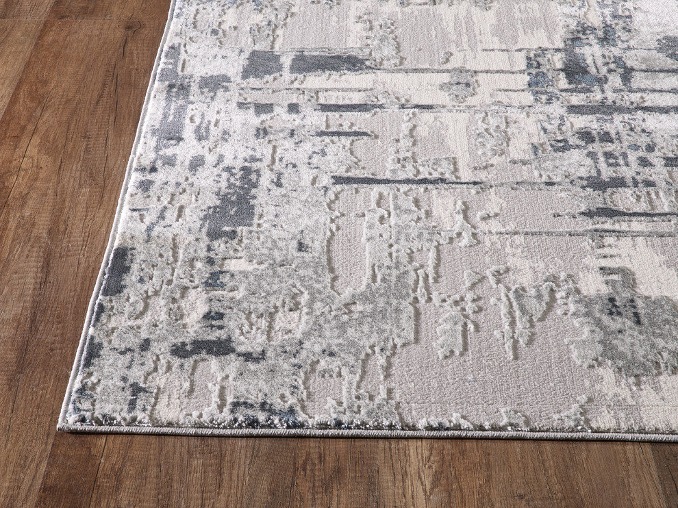 Abani Vista VST130B Distressed Blue Gray Area Rug, 7'9" x 10'2 ...