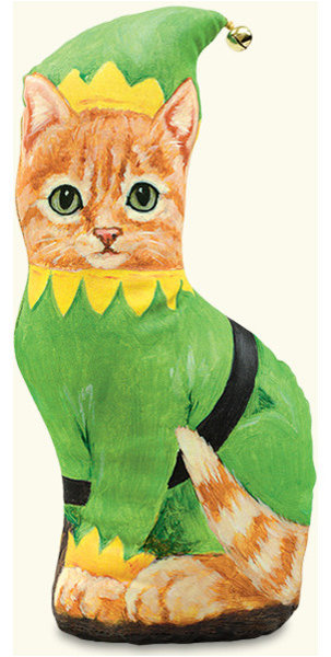 Orange Tabby Elf Kitten - Contemporary - Holiday Accents And Figurines ...