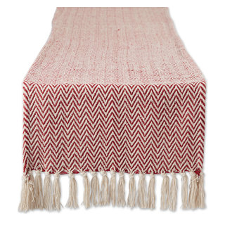 Barn Red Chevron Table Runner 15x72 - Contemporary - Table Runners - by ...