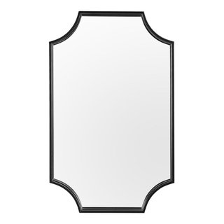 32" Rectangle Notched Corner Metal Framed Mirror, Black - Mirrors - by ...