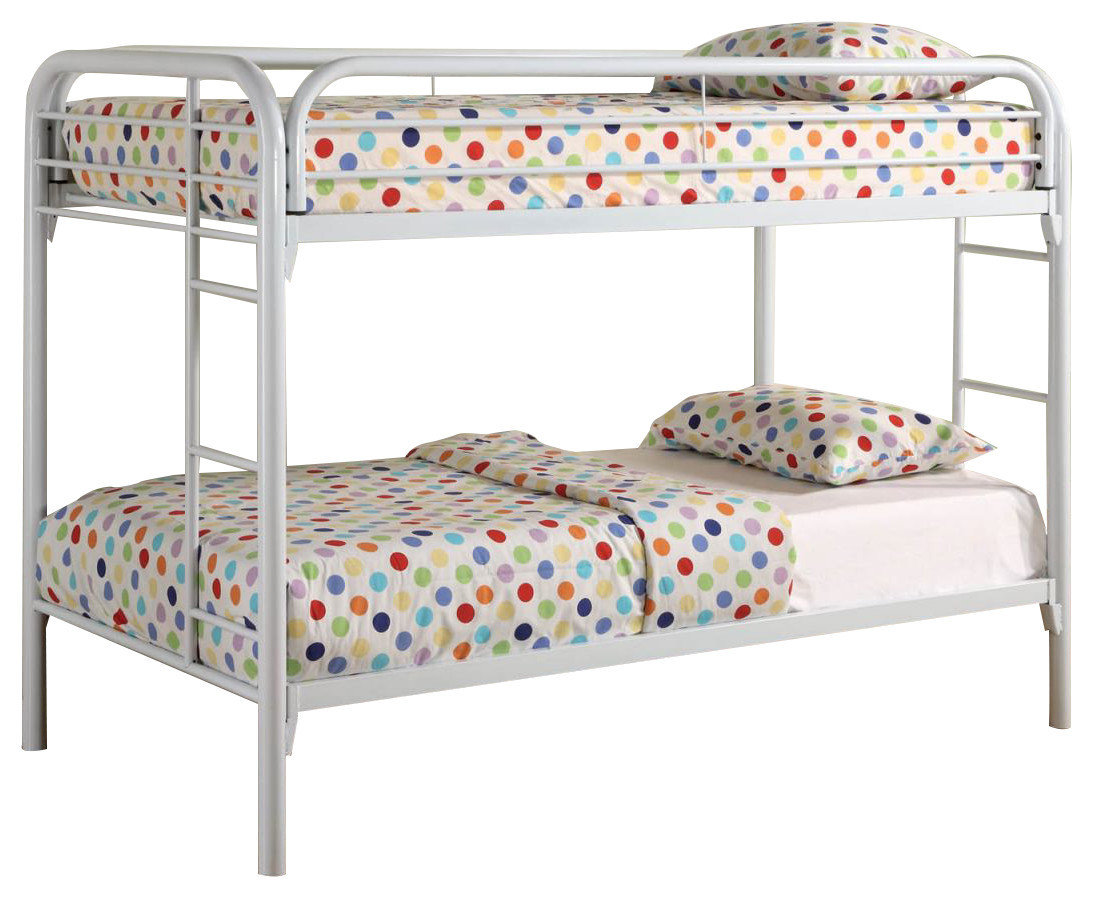 Coaster Youth Twin/Twin Bunk Bed in White - Contemporary - Bunk Beds ...