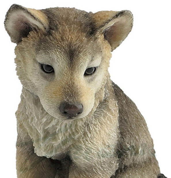 Wolf Cub Figurine by Veronese Design - Rustic - Decorative Objects And ...