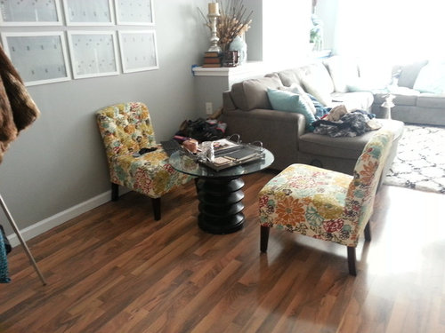 Long living room, divided