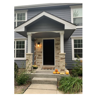 Vanilla Bean Stacked Stone DIY Front Door & Porch Pillars - Exterior - Denver - by GenStone ...