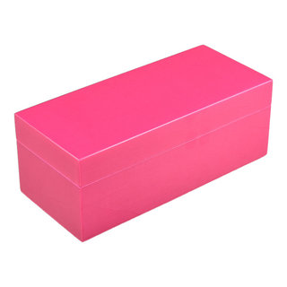 Lacquer Long Pencil Box, Hot Pink - Contemporary - Decorative Boxes ...