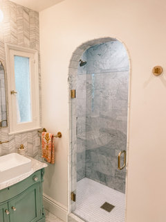 How to tile an arched shower entrance