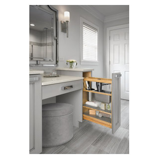 Wood Vanity Cabinet Pull Out Grooming Organizer - Powder Room ...