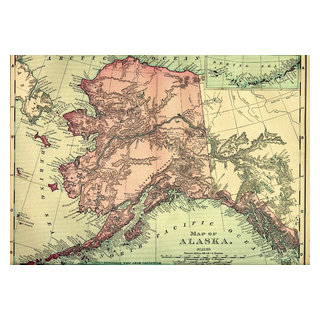 Alaska Map, 1895, Peel & Stick Removable Wall Decal, 23"x33 ...