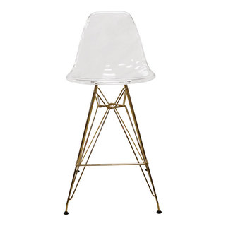 LeisureMod Cresco Acrylic Barstool With Gold Chrome Base - Midcentury ...