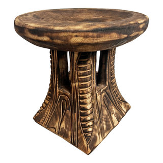 Consigned Bamileke Burn Pedestal Stool 2 - Southwestern - Side Tables ...