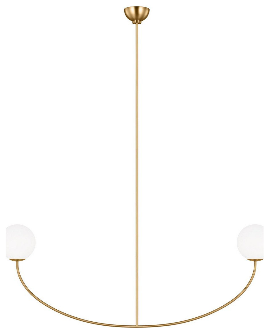 Burnished Brass Two Light Linear Chandelier from the Galassia ...
