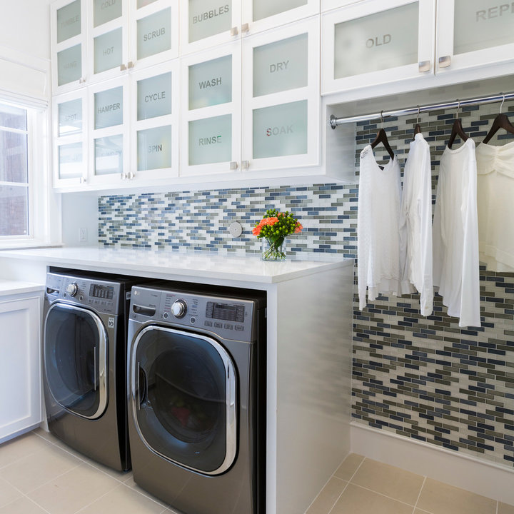 75 Laundry Room with Glass-Front Cabinets Ideas You'll Love - May, 2026 ...