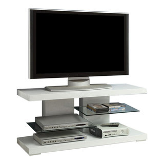 Coaster Modern TV Stand With Alternating Glass Shelves - Contemporary ...