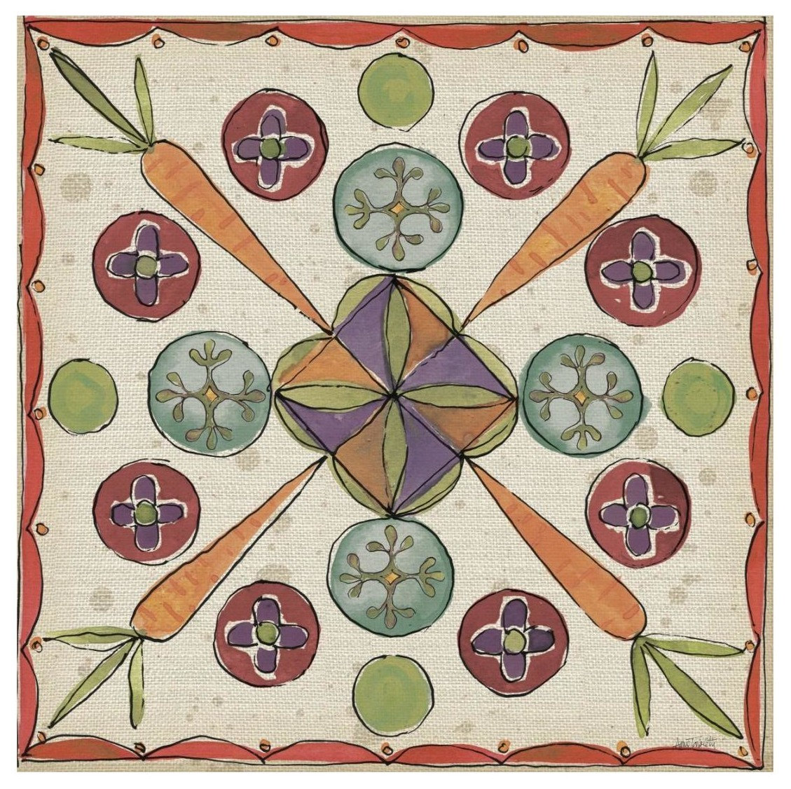 "Farmers Feast Tiles I" Digital Paper Print by Anne Tavoletti, 20"x20 ...