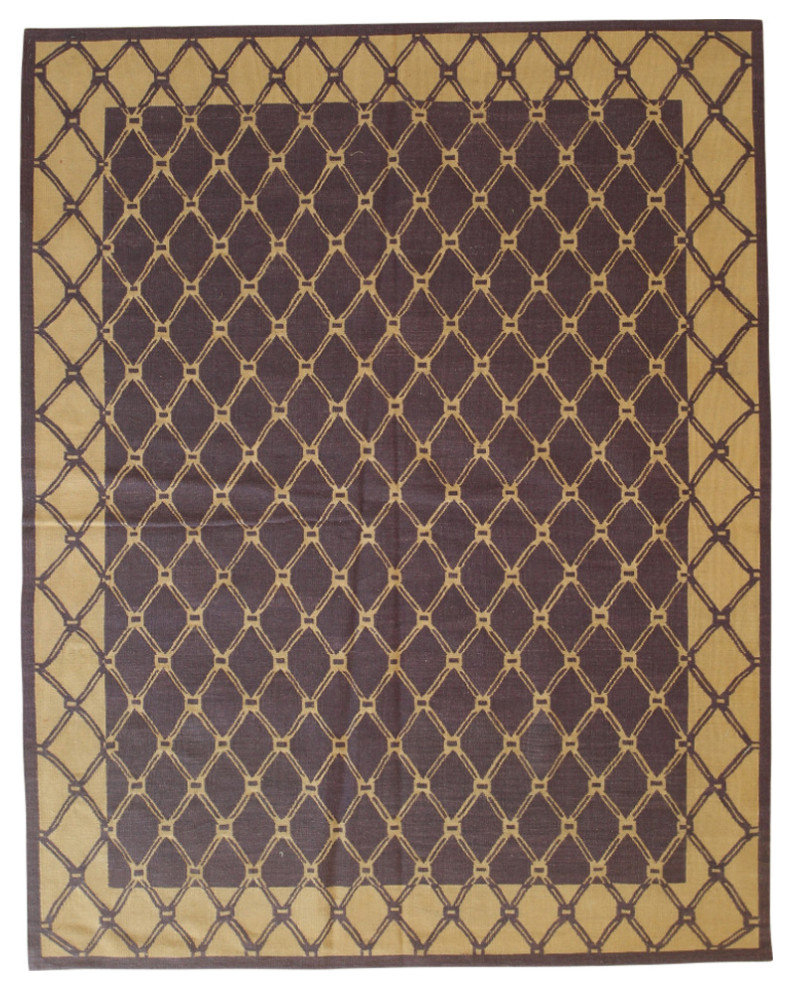 Purple Contemporary Modern Modern Flat Weave Area Rug, 6'x8 ...