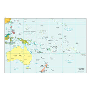 Oceania Map, Political, Peel & Stick Removable Wall Decal, 23"x33 ...