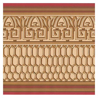 Classic Architectural Wallpaper Border Brown Yellow Black 7"x15 ...