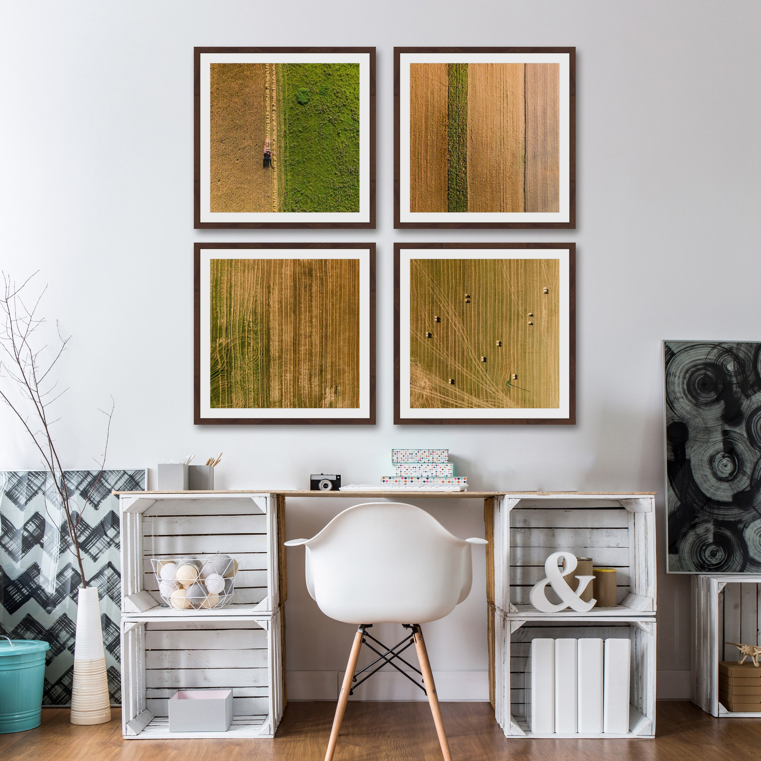Farming Quadriptych, 24x24 - Contemporary - Prints And Posters - by ...