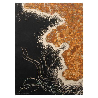 Yannick Ballif, Black and Gold Camp, Etching - Contemporary - Fine Art ...