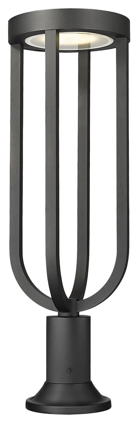 Leland LED Outdoor Pier Mount, Sand Black - Transitional - Deck ...