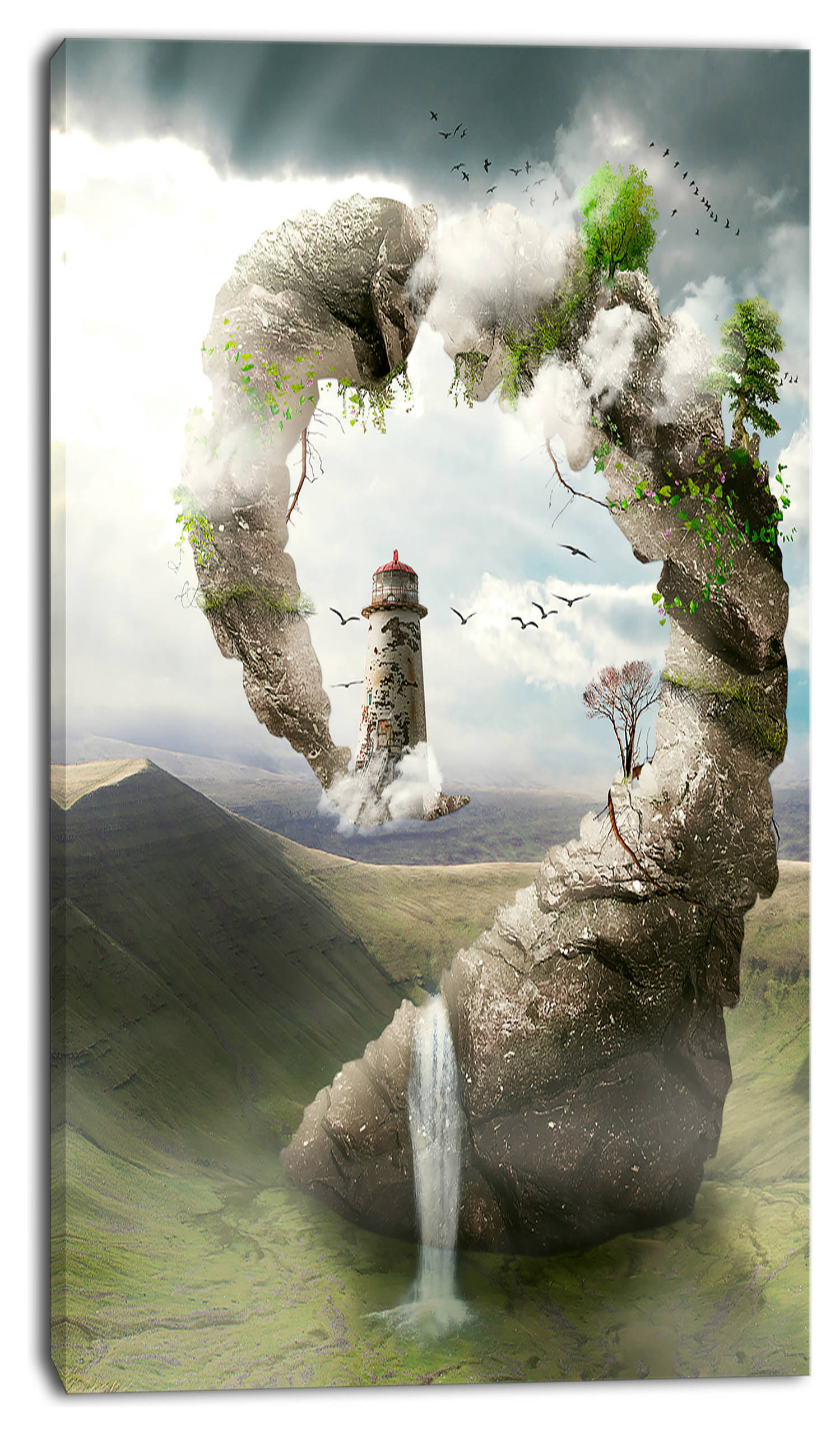 "Magical Bridge to Lighthouse" Landscape Photo Wall Art, 20"x40" - Contemporary - Prints And ...