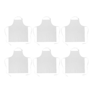 DII Modern Style 100 Percent Cotton Bulk Chef Aprons in White (Set of 6 ...