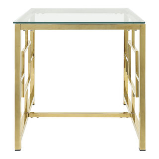 Gold Metal/glass Accent Table, Kd - Contemporary - Side Tables And End ...