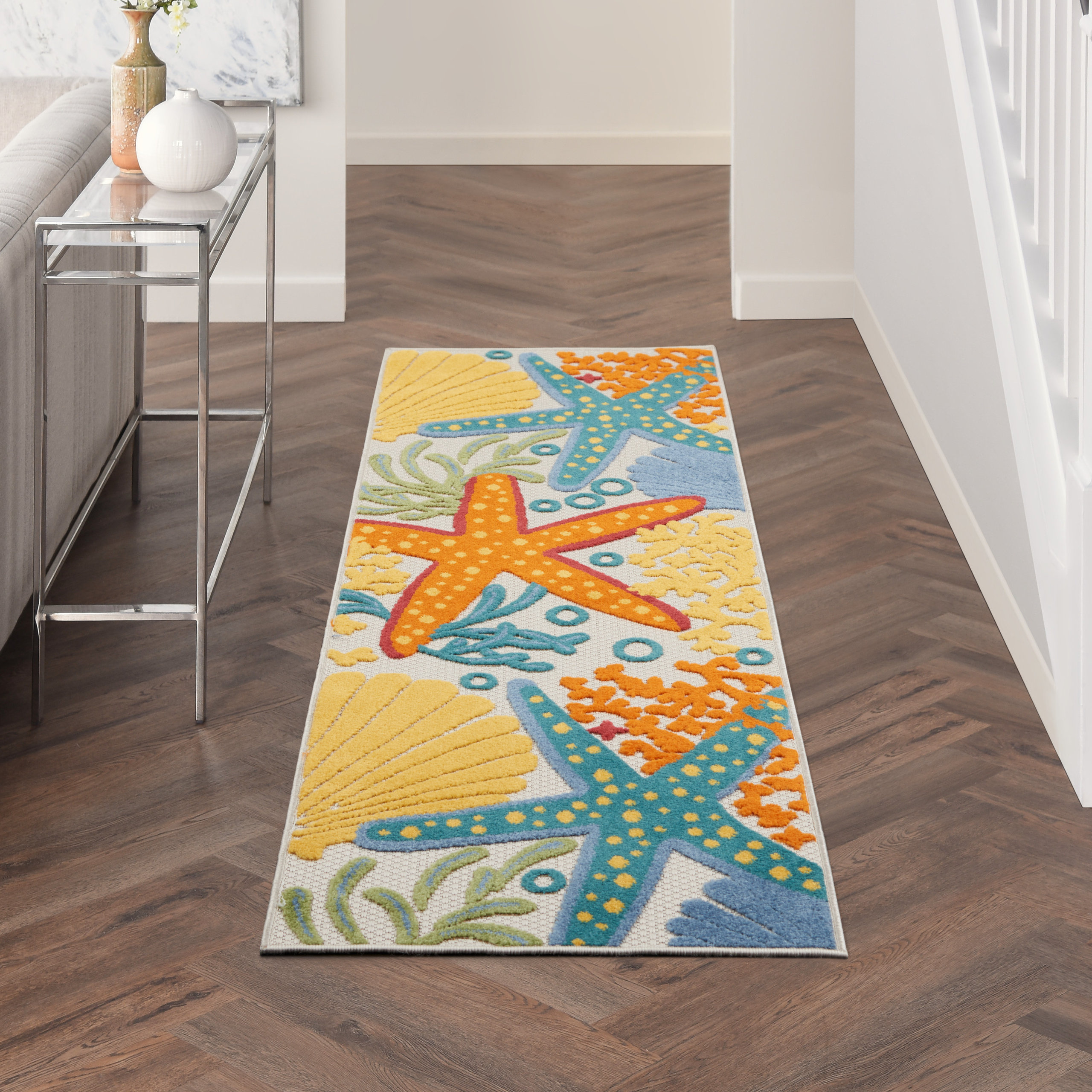 Nourison Aloha ALH24 Runner Rug, Multicolor, 2'3" x 8' - Beach Style ...