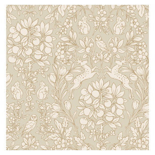 Taupe Enchanted Peel & Stick Wallpaper, Bolt - Rustic - Wallpaper - by ...