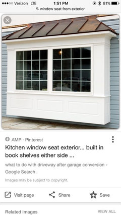 What type of roof for bump out window of new addition?