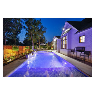 Lemont, IL Rectilinear Pool with Interior Hot Tub - Traditional - Pool ...