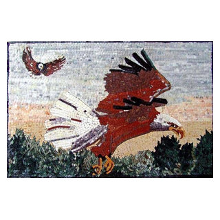 Mosaic Designs, Soaring Eagle, 46" x 31" - Rustic - Tile Murals - by ...