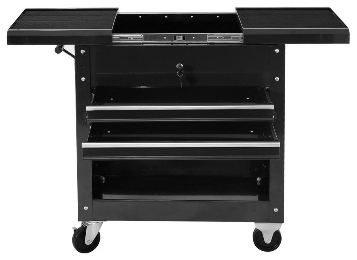 Costway Rolling Mechanics Tool Cart Slide Top Utility Storage Cabinet 2 ...
