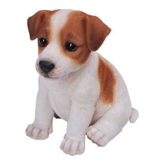 Realistic Jack Russell Terrier Puppy Garden Statue - Contemporary ...