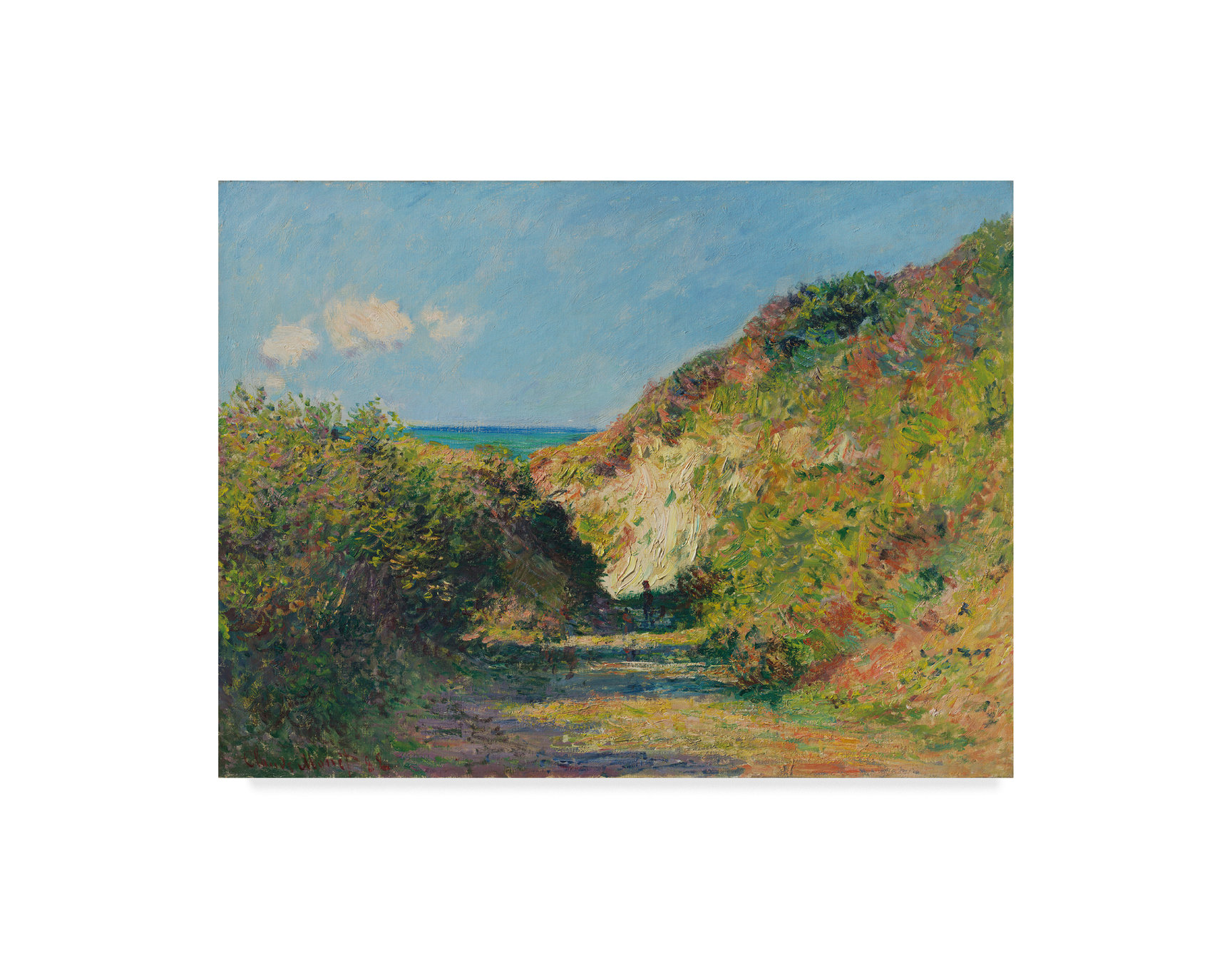 Claude Monet 'The Sunken Path, 1882' Canvas Art, 18"x24" - Beach Style ...