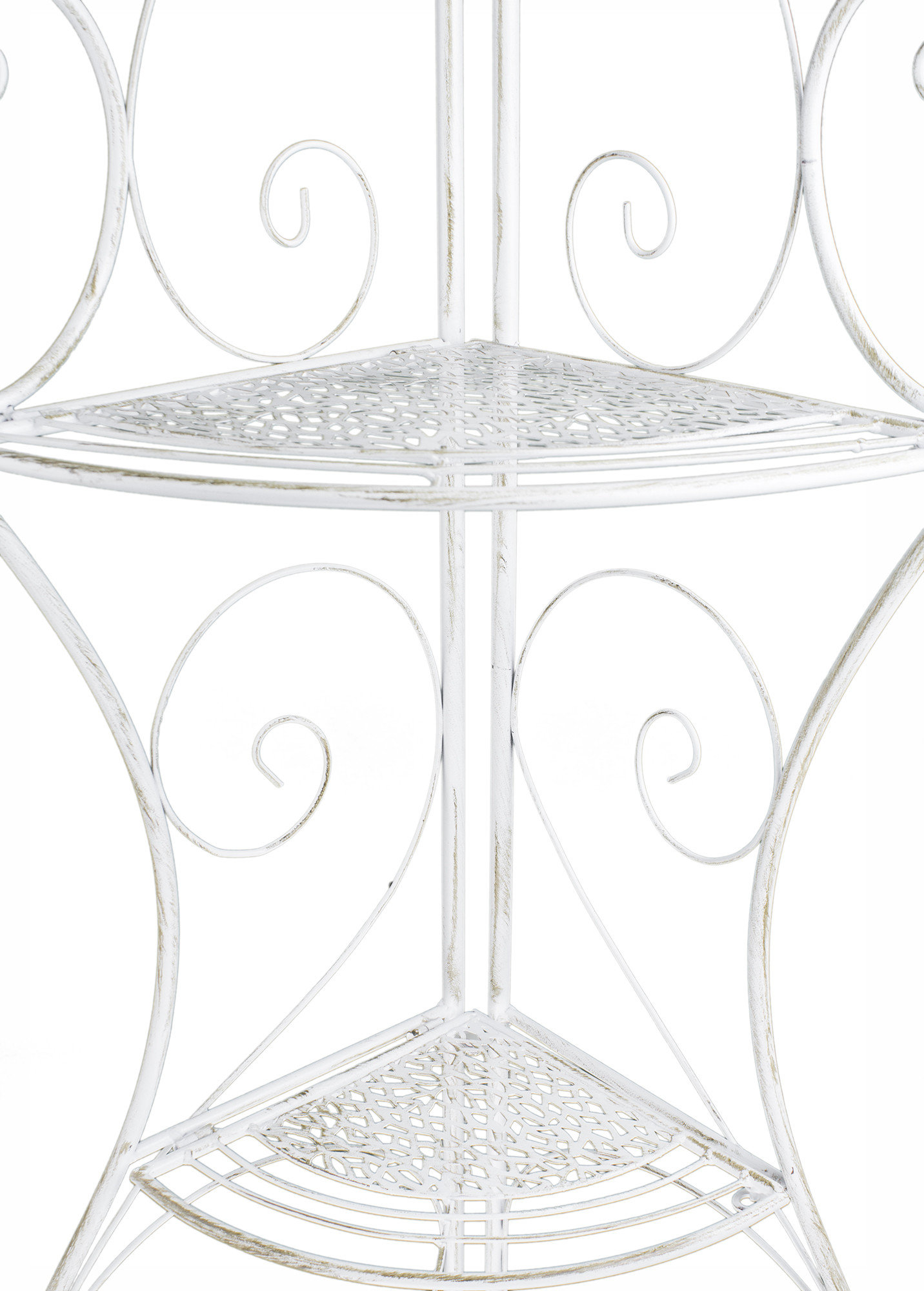 HomeRoots 16" X 3.5" X 67.5" Antique White Steel Corner Bakers Rack ...