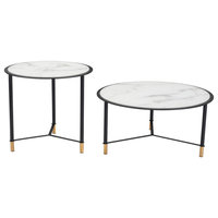 Set of 2 Davis Coffee Tables Black & White - Contemporary - Coffee ...