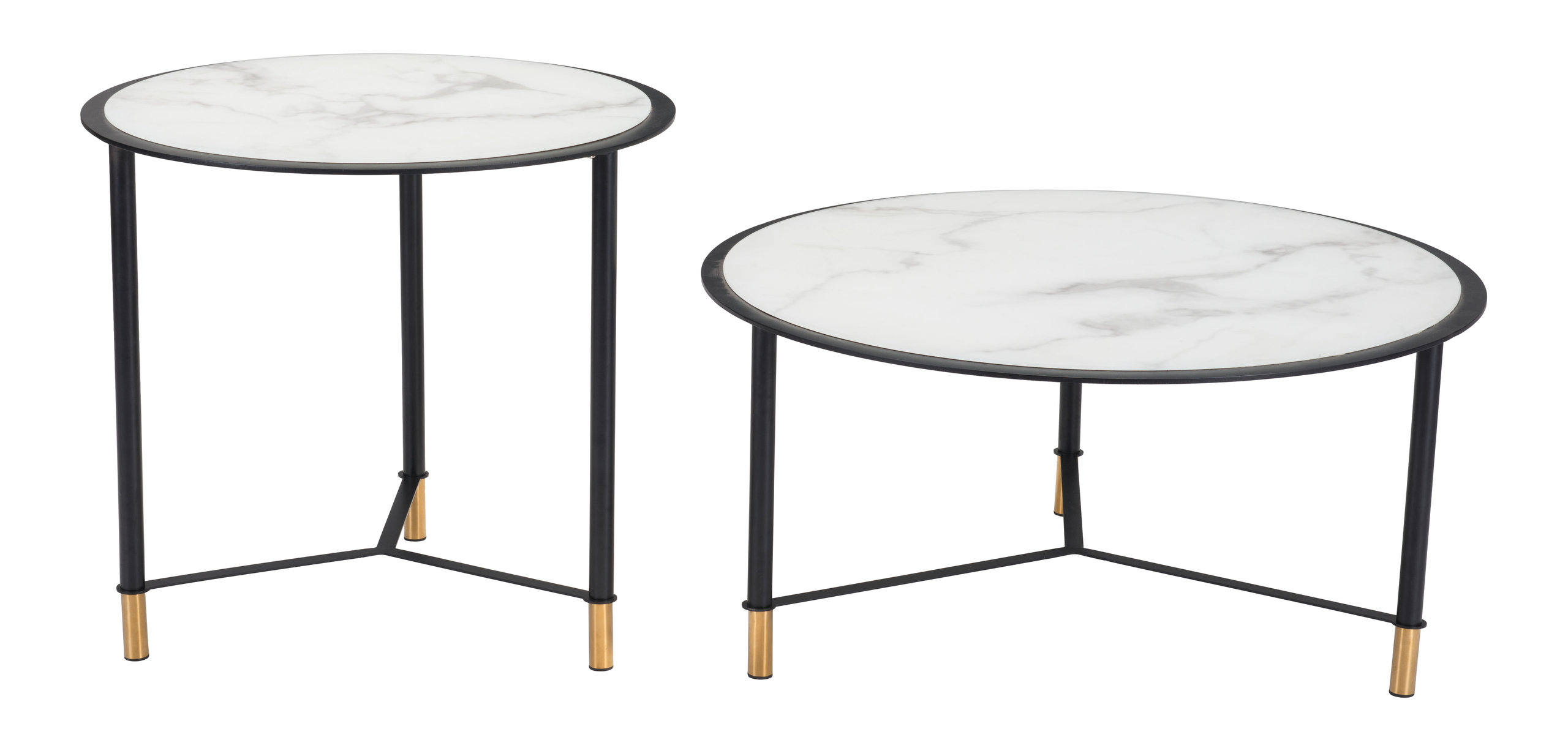 Set of 2 Davis Coffee Tables Black & White - Contemporary - Coffee ...