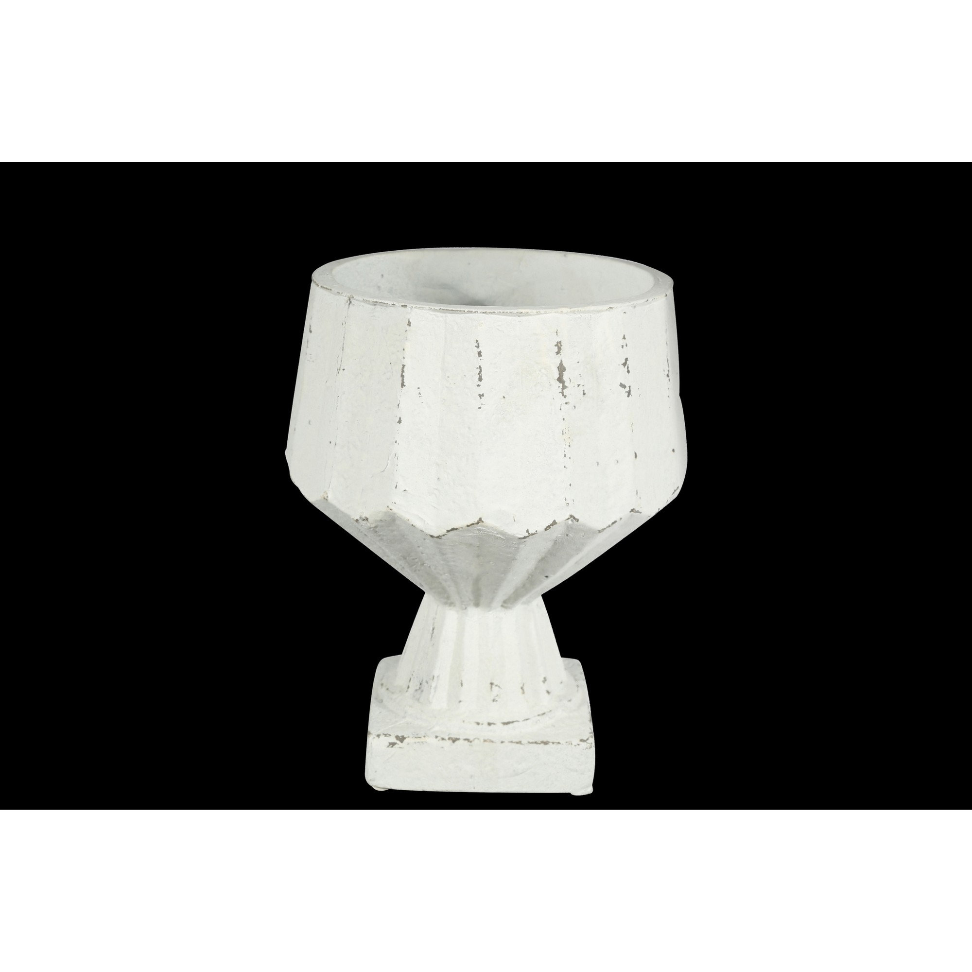 Polyresin Vase with Pedestal base and Rough Body, Set of 2, Weathered ...