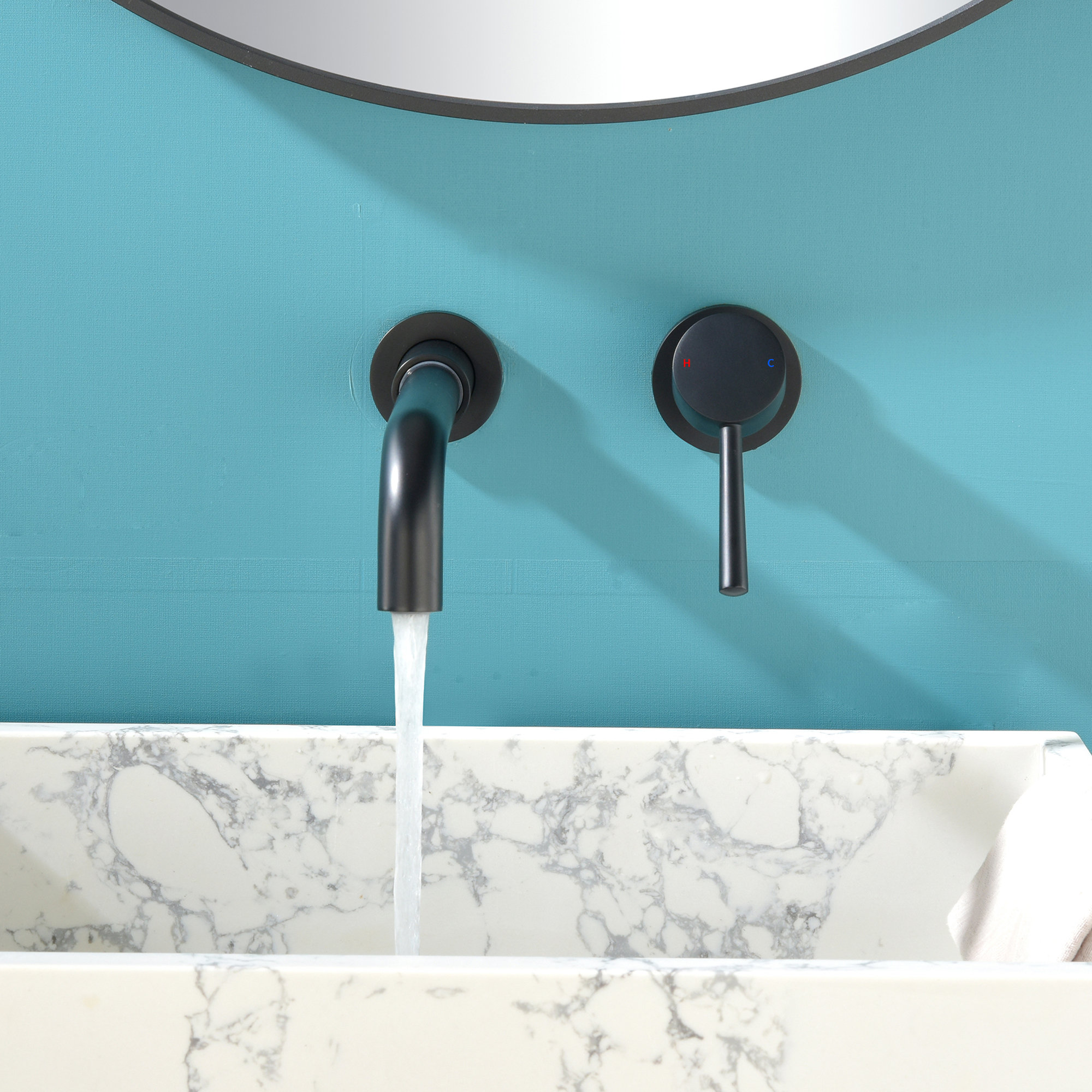 Single Handle Wall Mount Bathroom Faucet - Transitional - Bathroom Sink ...