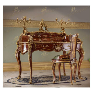 Louis XV Rococo style ormolu-mounted Bureau de dame; Lady's Secretary ...