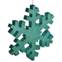 18" Turquoise Outdoor Glitter Snowflake - Contemporary - Christmas ...