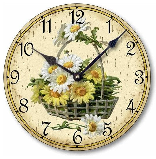 Vintage-Style Victorian Daisy Wall Wall Clock, 12 Inch Diameter ...
